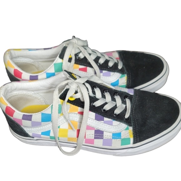 Vans | Shoes | Vans Old Skool Rainbow Checkerboard | Poshmark